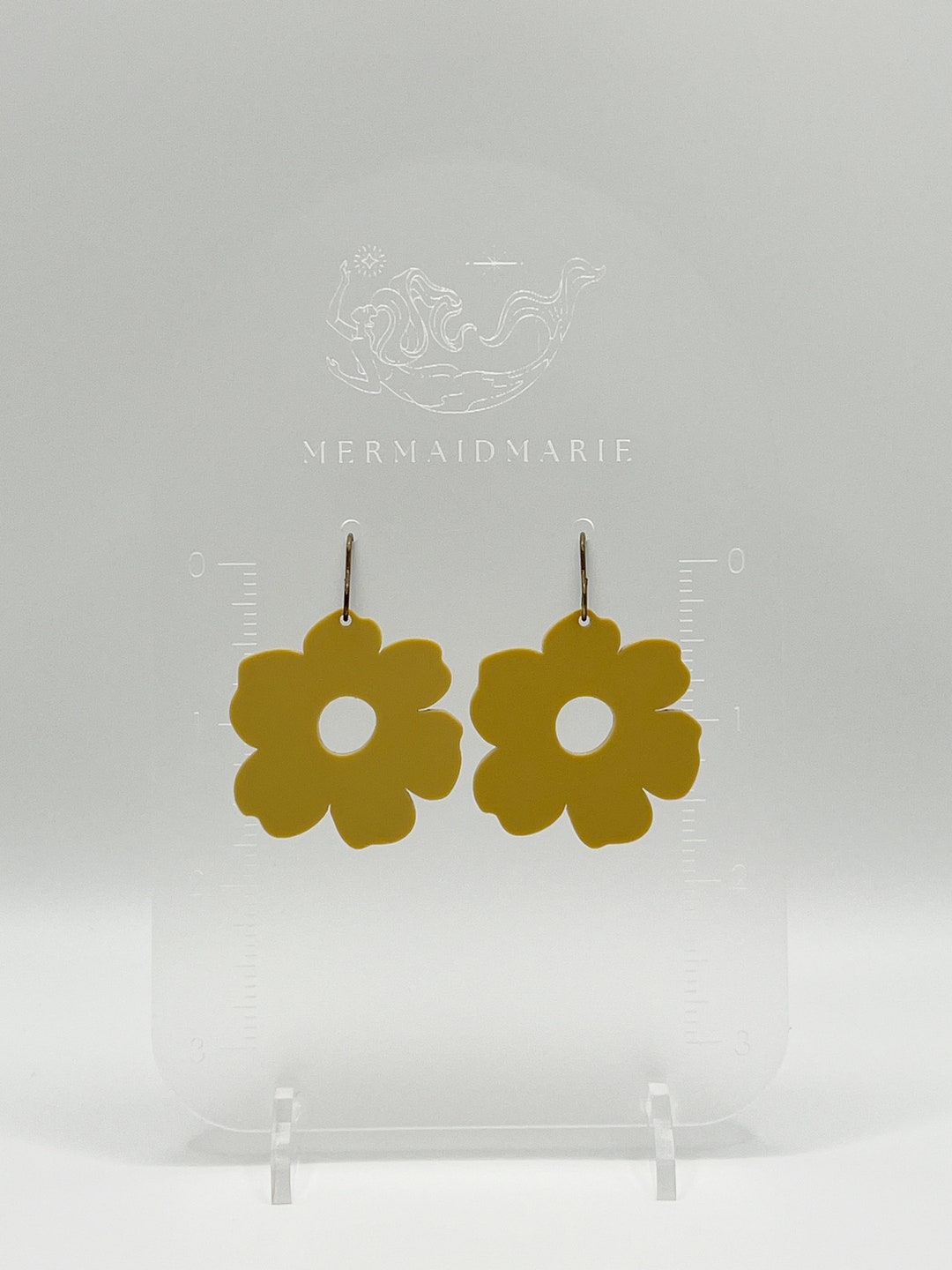 Ochre Flower Bloom Earrings - Etsy