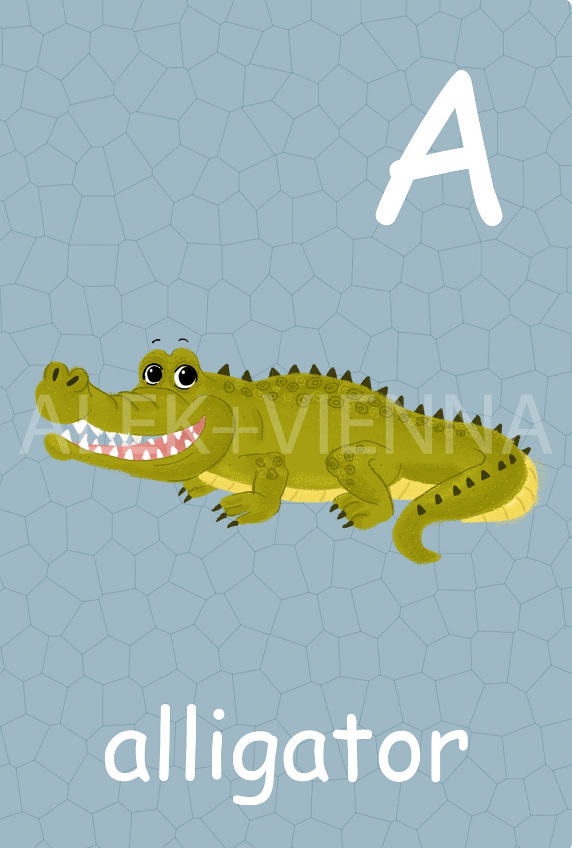 English Animal Alphabet Card Set, Nursery Wall Cards, Animal Alphabet ...