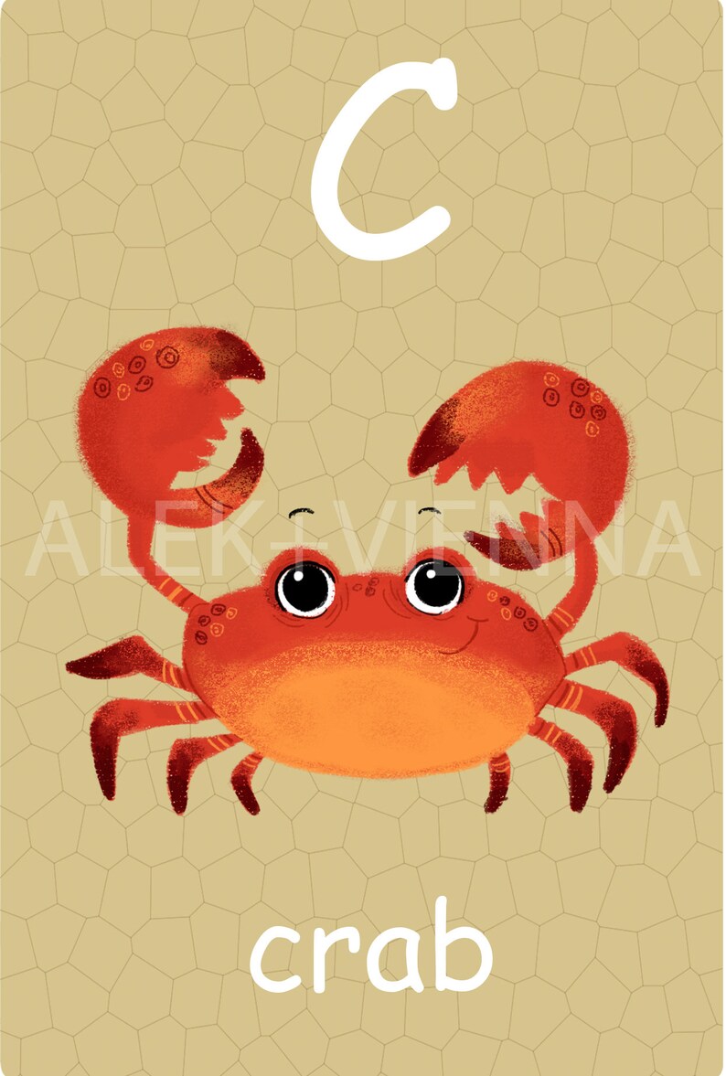 English Animal Alphabet Card Set, Nursery Wall Cards, Animal Alphabet ...