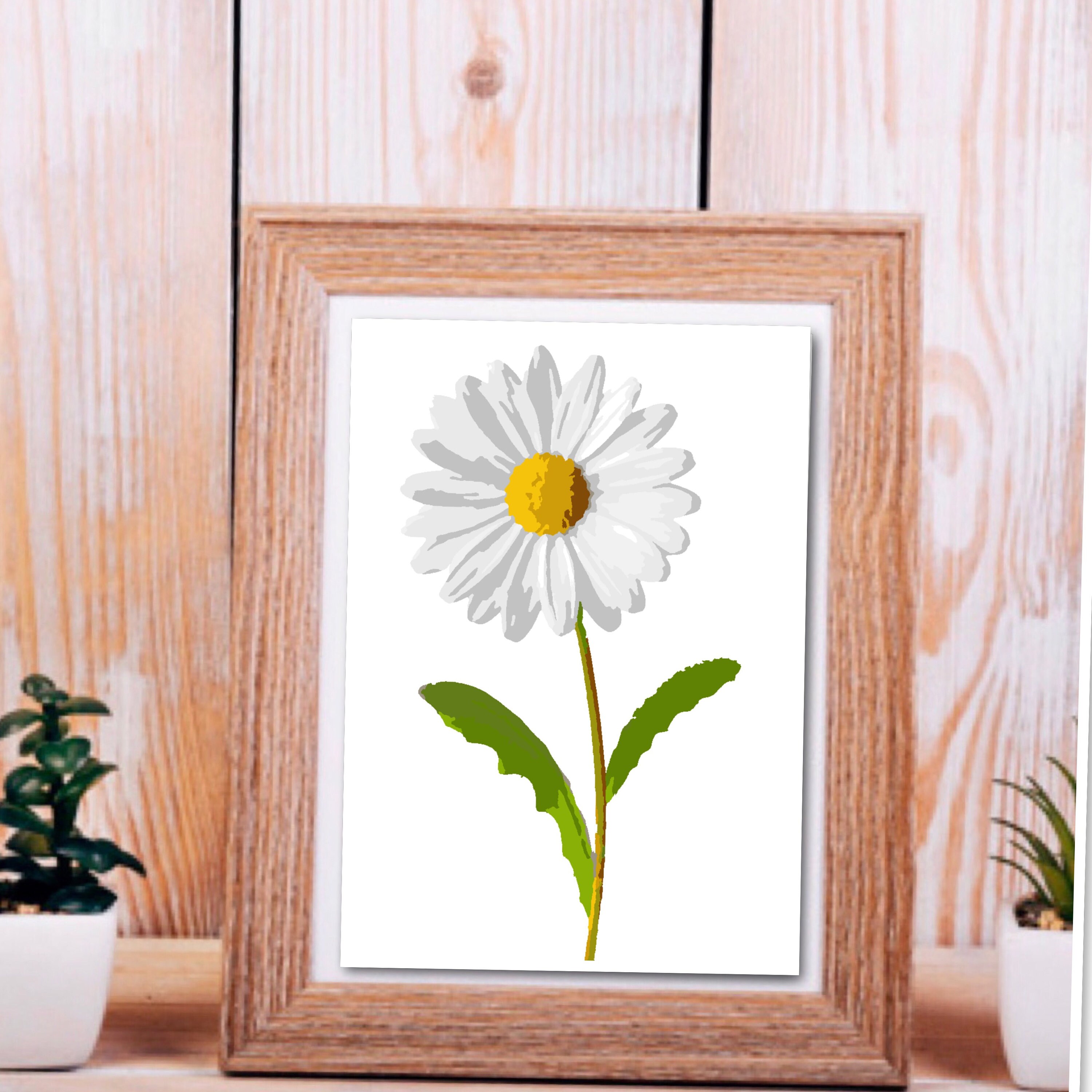 White Daisy Paint by Numbers, Printable, Instant Downloads, Relaxing ...