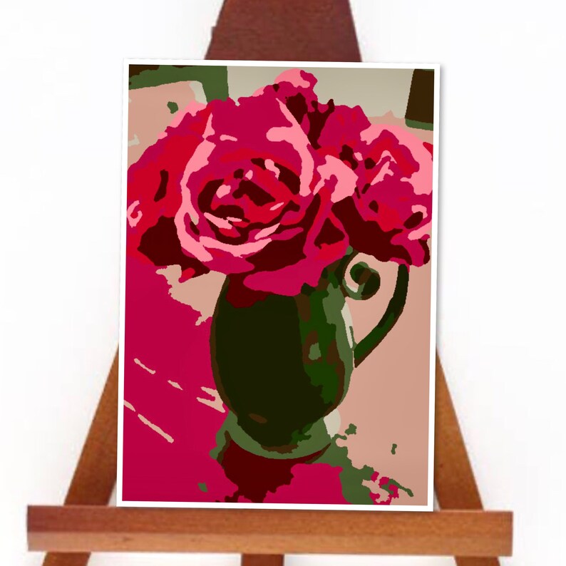 Red Roses Paint by Numbers: DIY Printable Flowers (A4) - Etsy