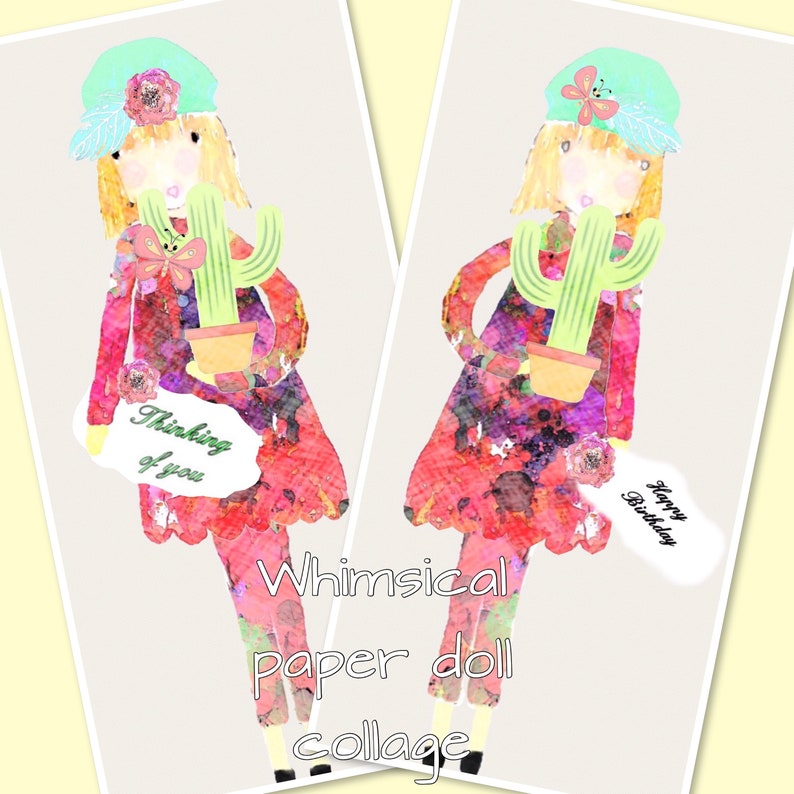 Printable Whimsical Paper Doll Collage Sheet: Scrapbooking Art (digital ...
