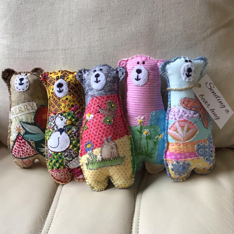 Bear Hug Sewing Pattern: DIY Textile Art Teddy (PDF Digital Download ...
