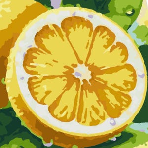 Lemons Painting by Numbers Printable: DIY Fruit Collage (PDF) - Etsy