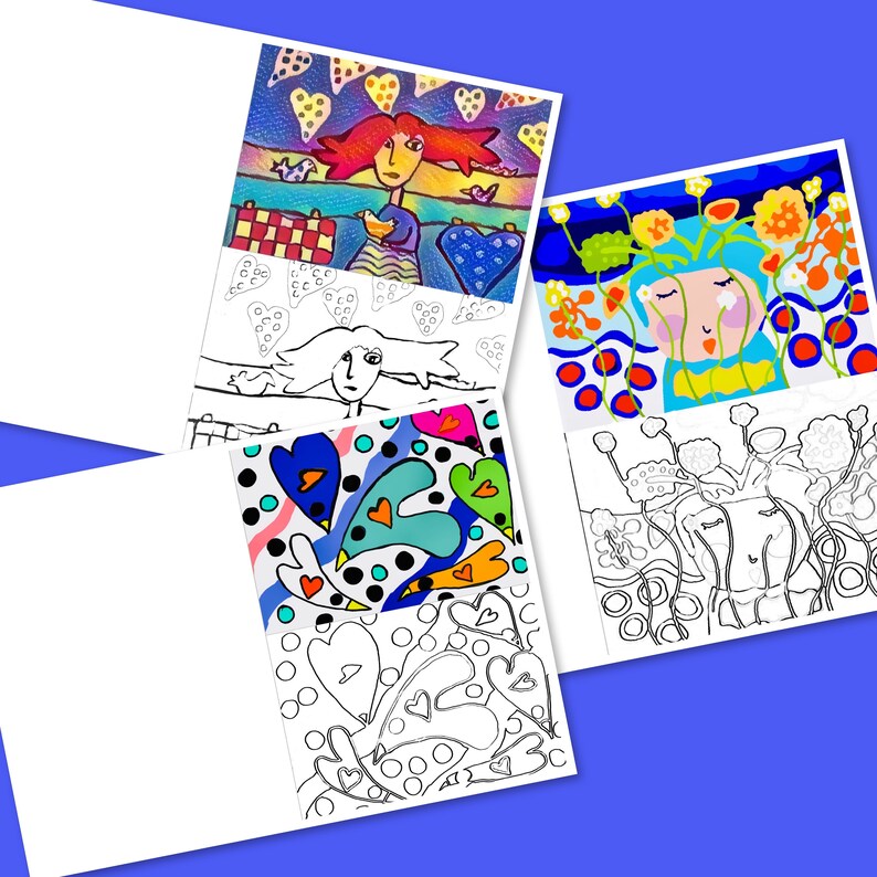 DIY Kit Colouring in Cards Printable / Bright Original - Etsy Australia