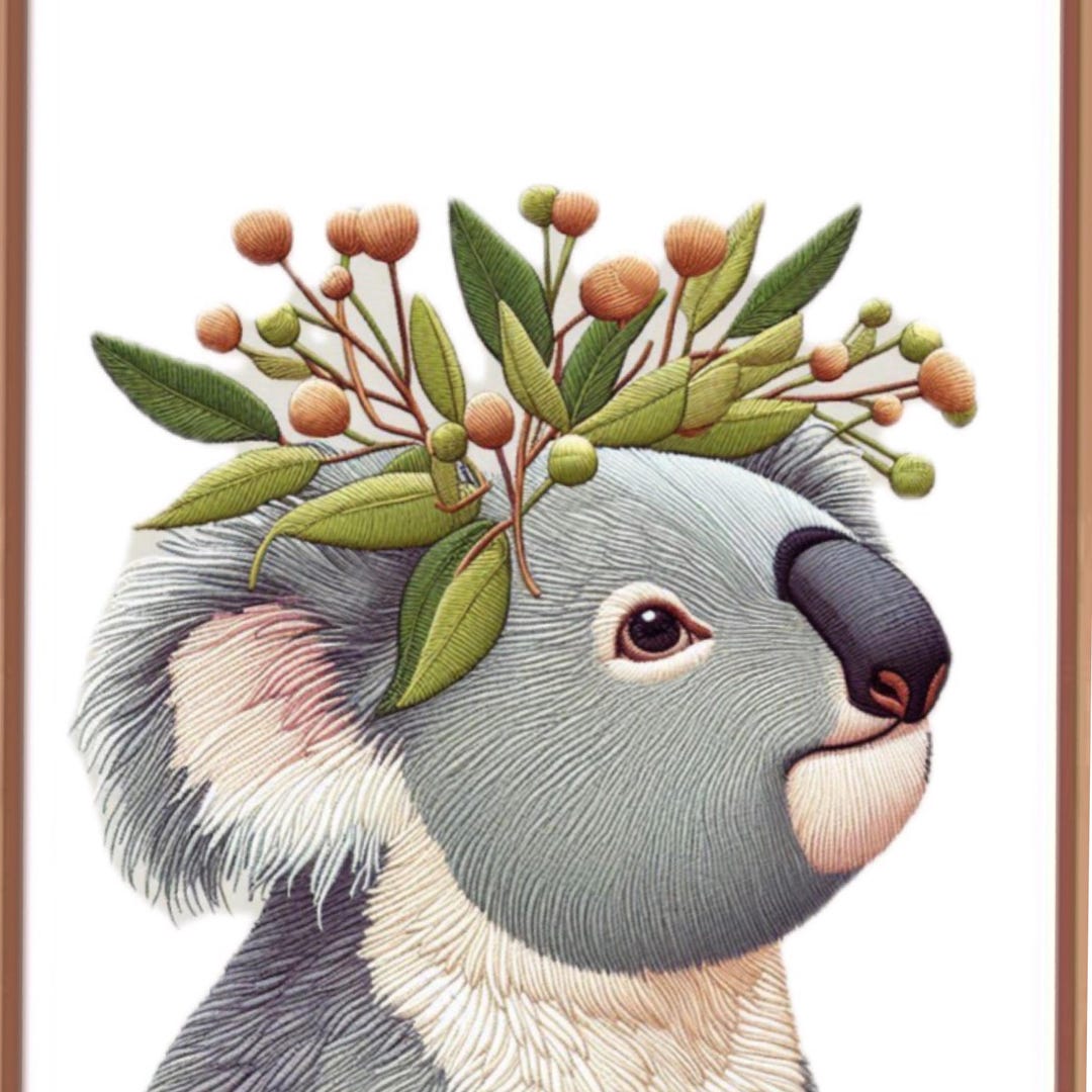 Hand Embroidery Patch Cute Koala Embroidery Pattern,slow Stitching ...