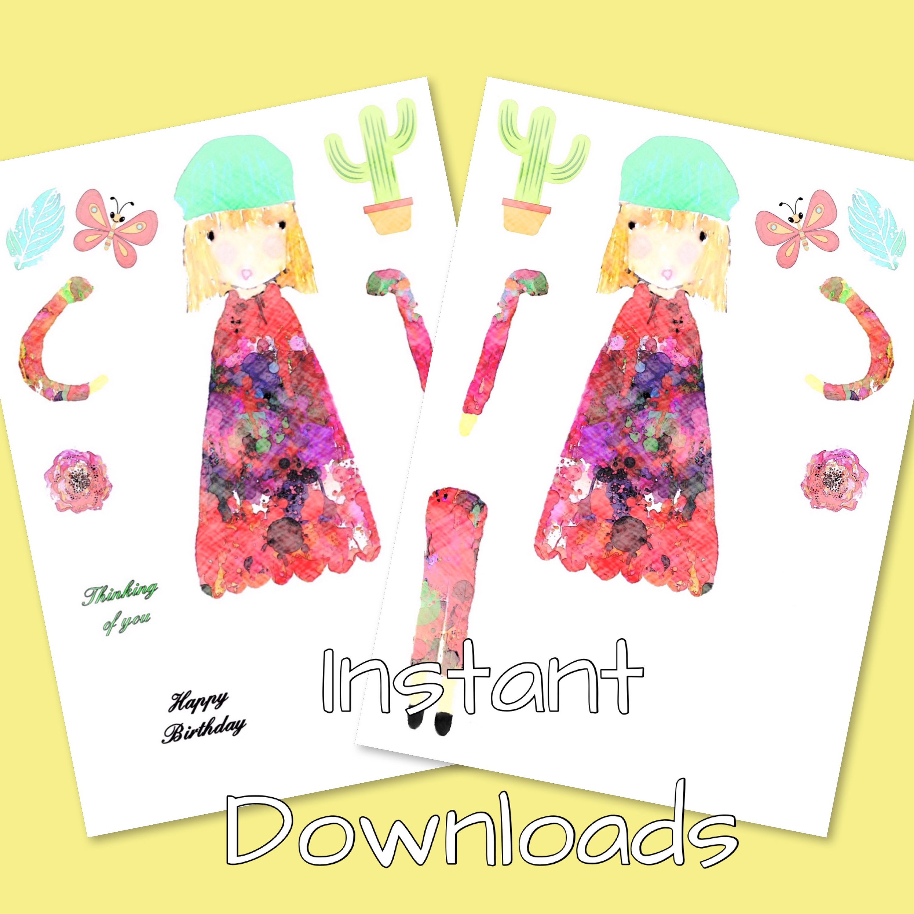 Printable Whimsical Paper Doll Collage Sheet: Scrapbooking Art (digital ...