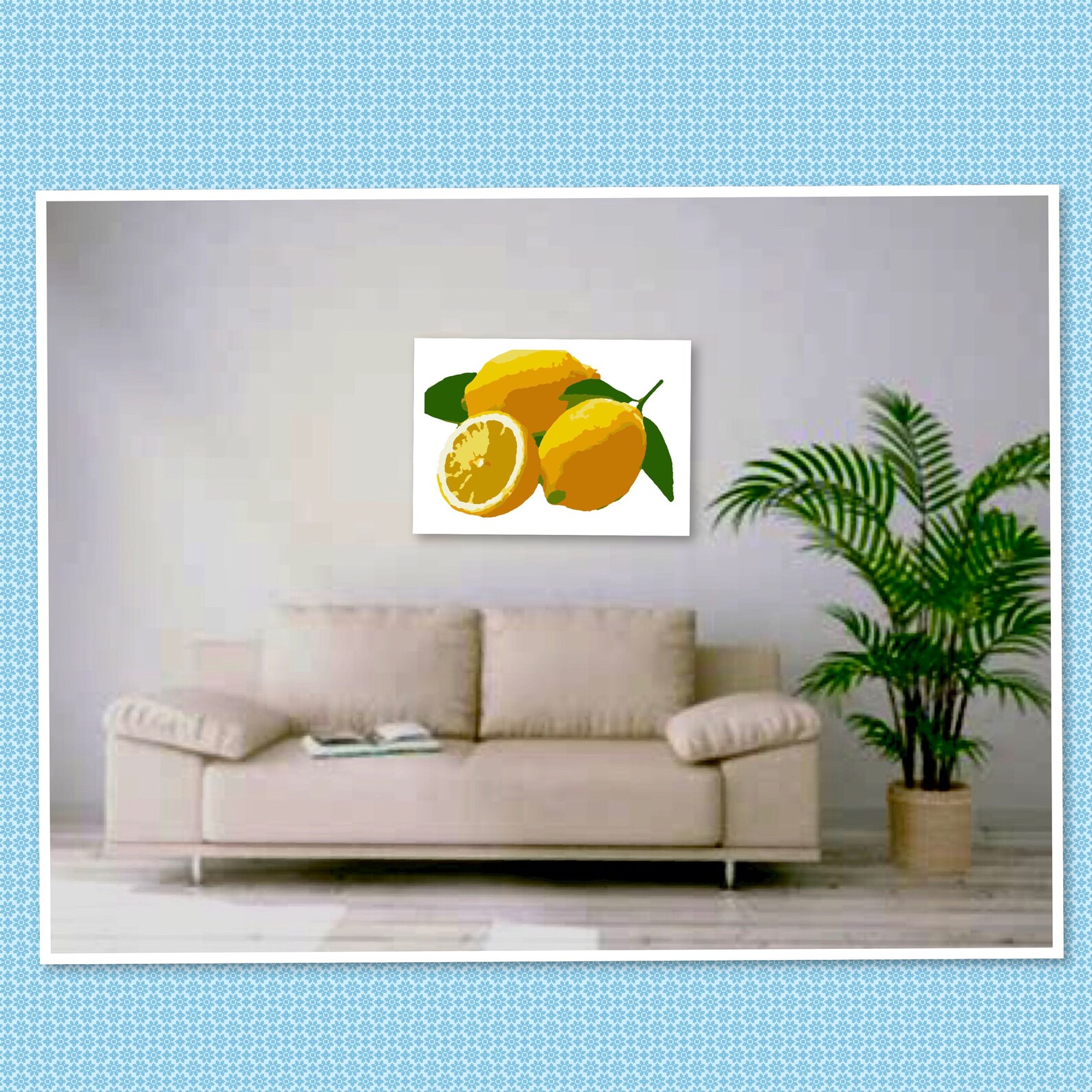 Lemons Painting by Numbers Printable, Lemons Artwork. Fruit Diy Artwork ...