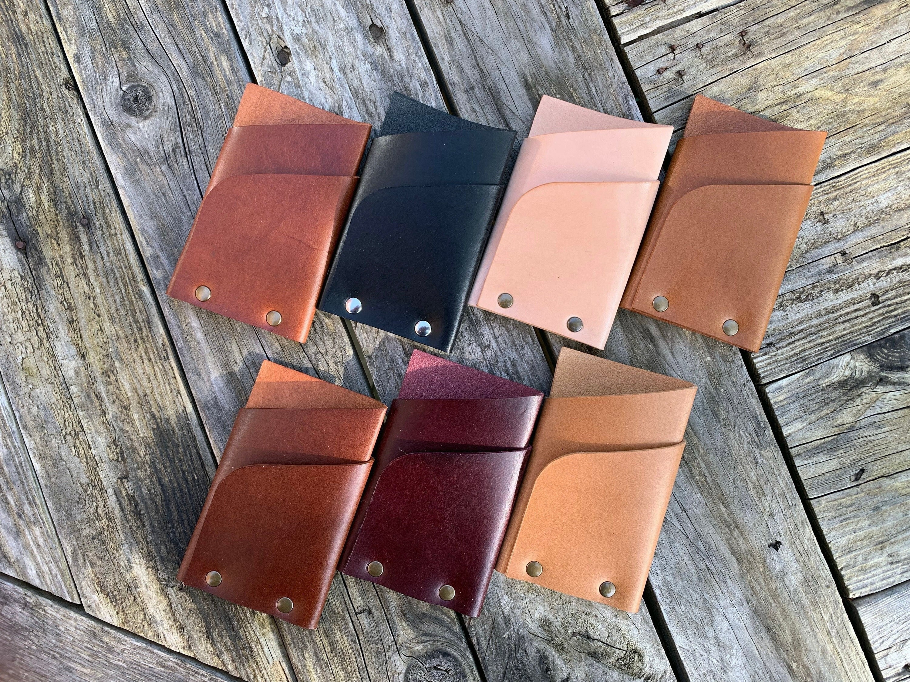 Minimalist Card Holder UK Handmade, Vegetable Tanned Full Grain Italian ...