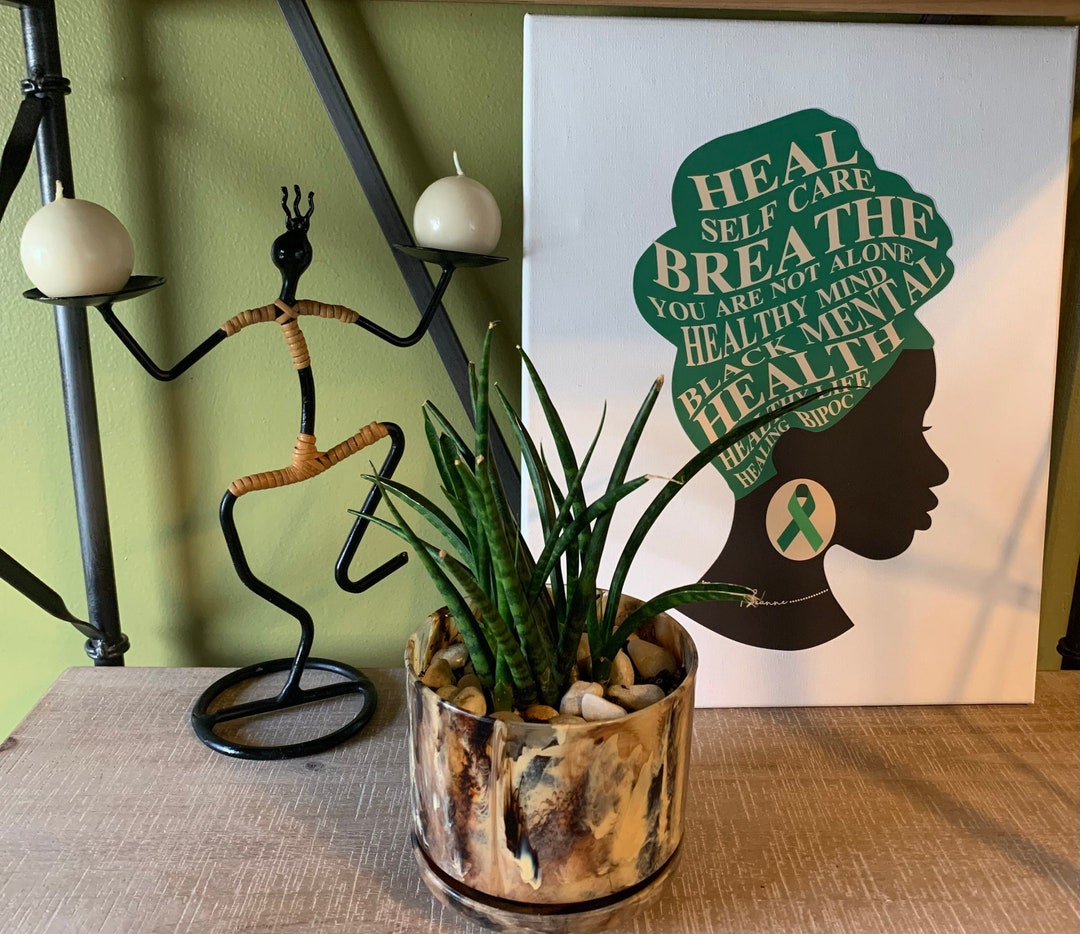 Mental Health Awareness Canvas Wall Hanging Self Care Heal People of ...