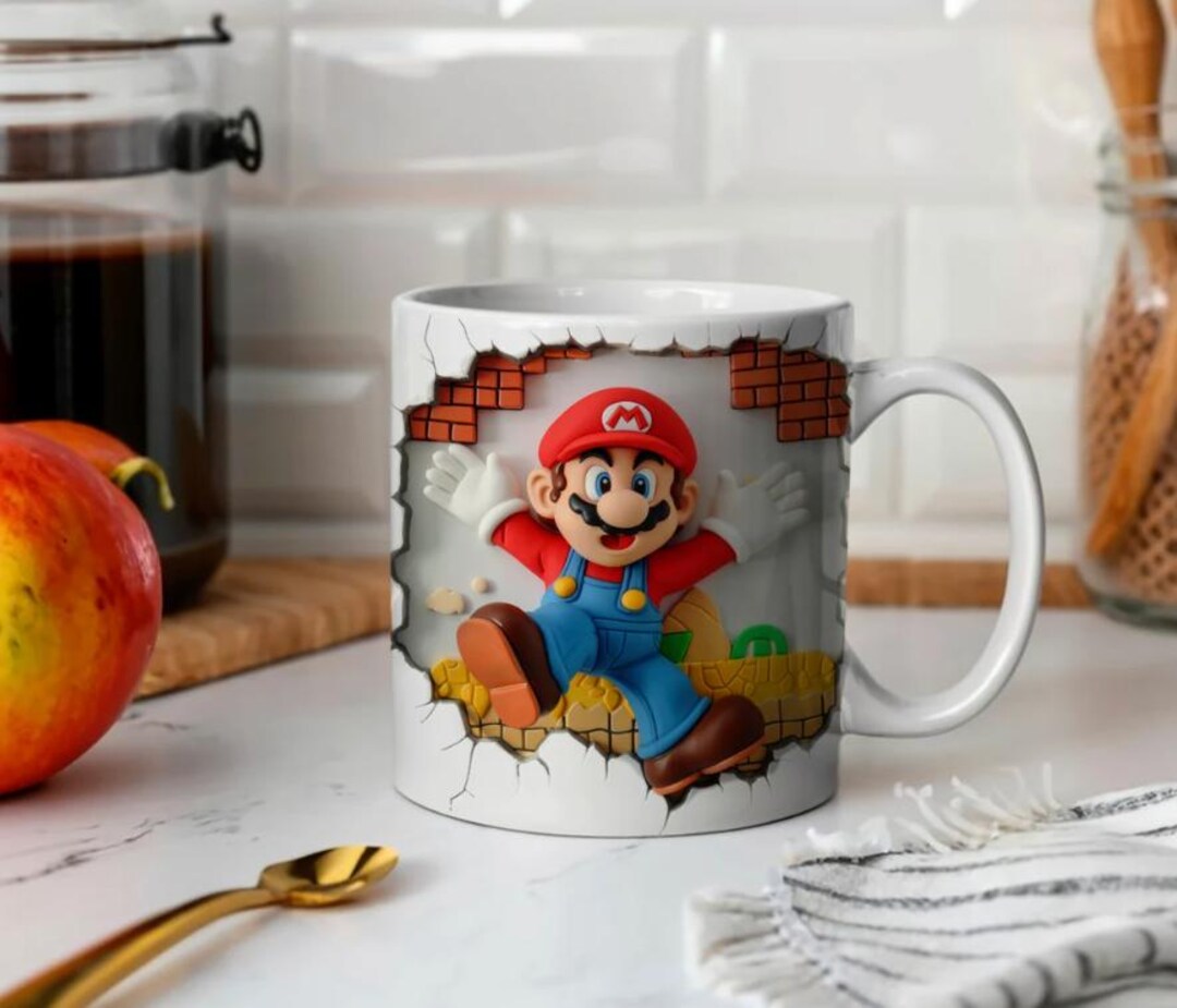 3D Effect Super Mario Mug 2 Tea/coffee Mugs 11oz - Etsy UK
