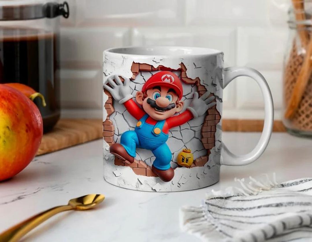 3D Effect Super Mario Mug 6 Tea/coffee Mugs 11oz - Etsy UK