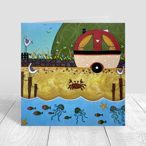 Vintage Caravan & Camping Cards, Blank Greeting Card Collection, Summer ...