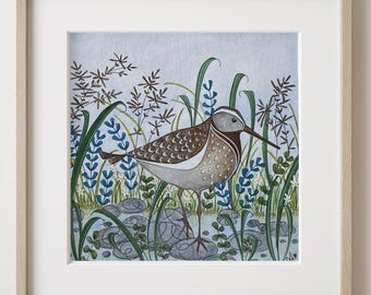 Blackbird in the Hedgerow Print, Watercolour Wildlife Painting, Nature ...