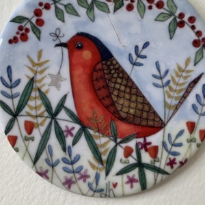 Ceramic Garden Bird Decorations, Blackbird, Blue Tit, Robin, Nature ...