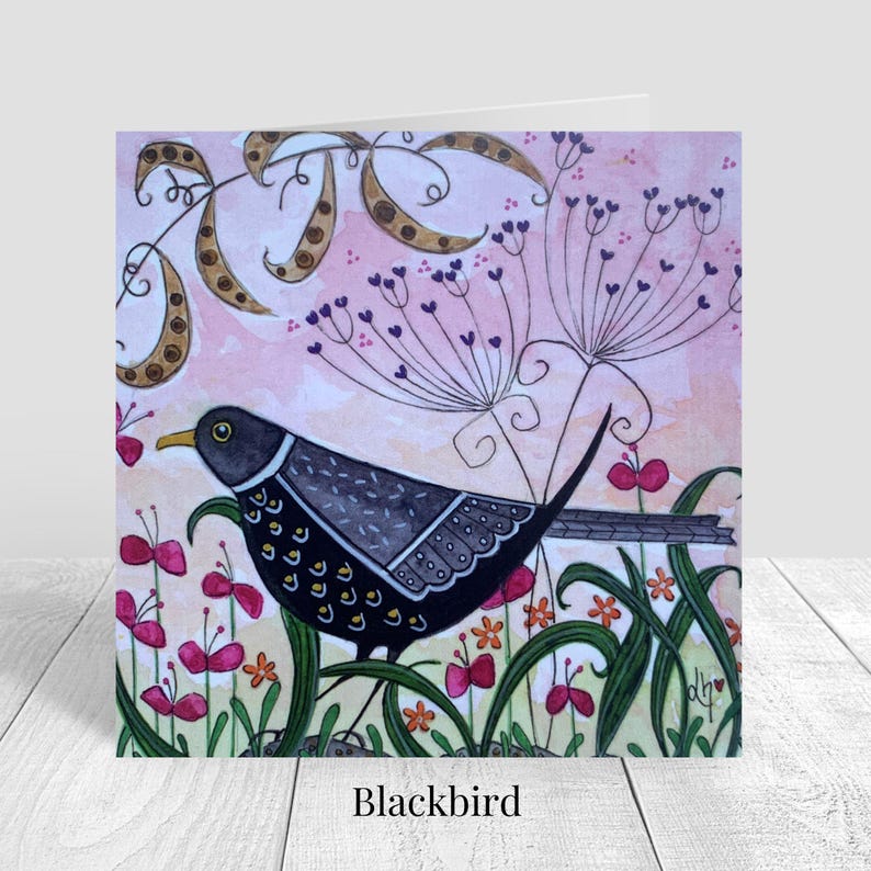 Garden Bird Greeting Cards, Nature Inspired Art, Six Watercolour ...