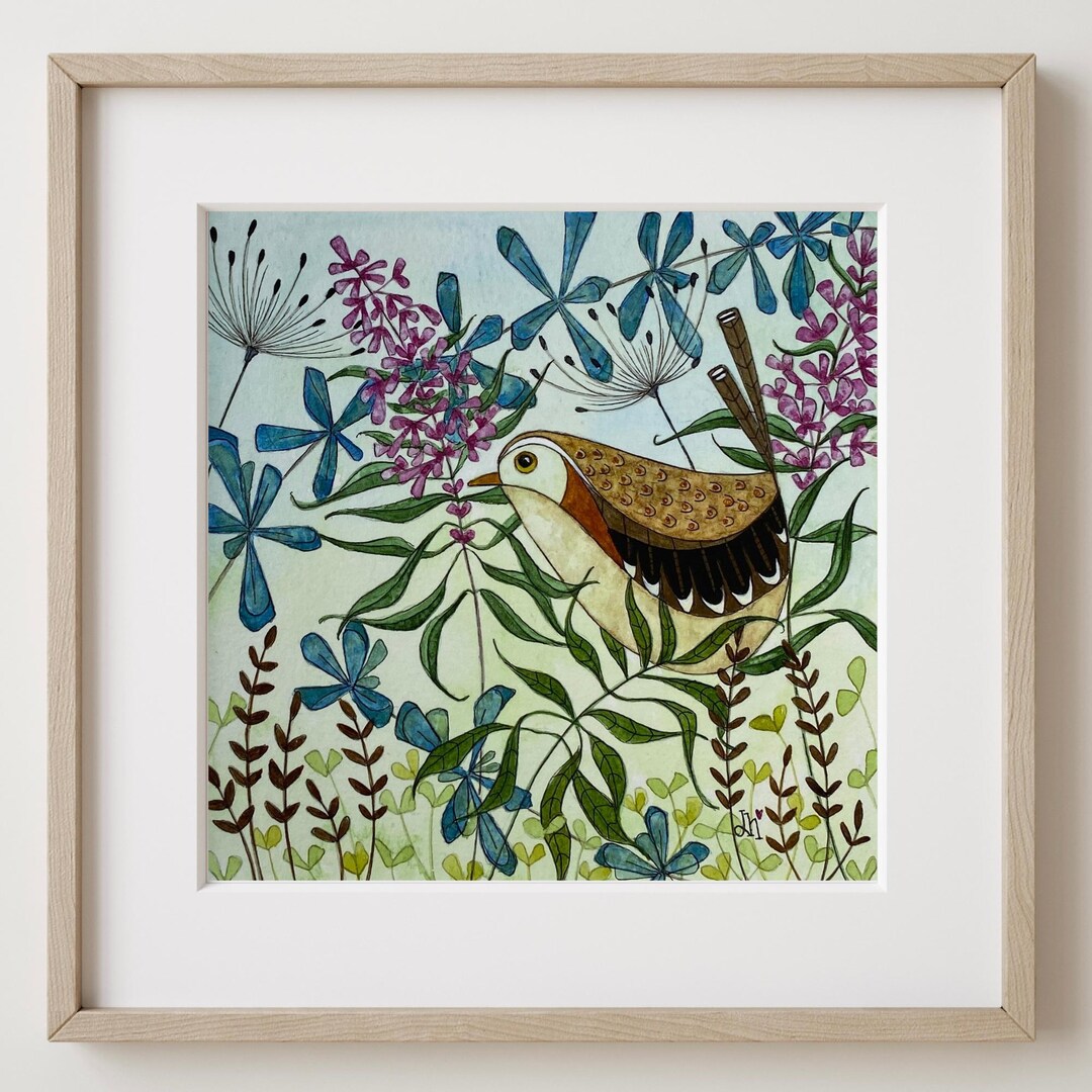Little Jenny Wren Print, Watercolour Wildlife Painting, Pretty Nature ...