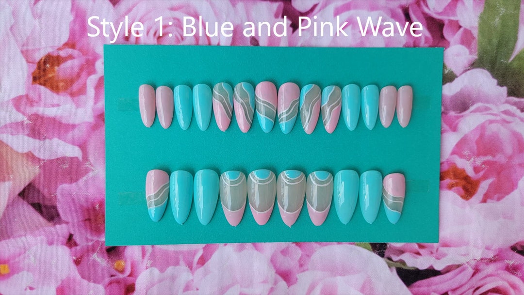 Wave Glue on Nails - Etsy