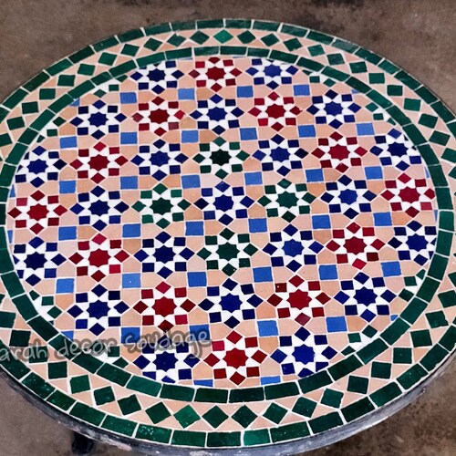 Moroccan Table Handmade Round Moroccan Outdoor / Indoor - Etsy