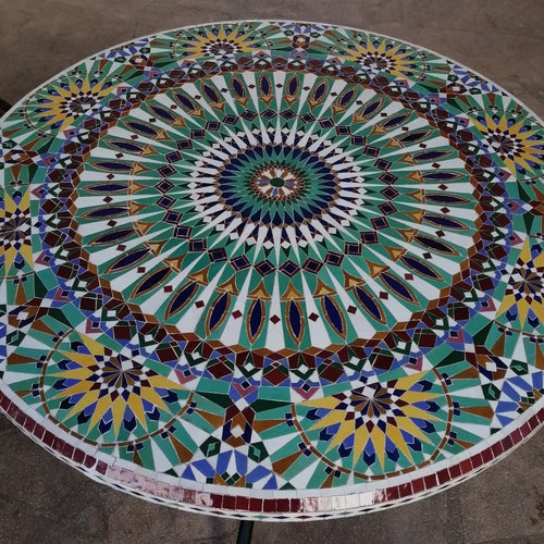 Moroccan Table Handmade Round Moroccan Outdoor / Indoor - Etsy