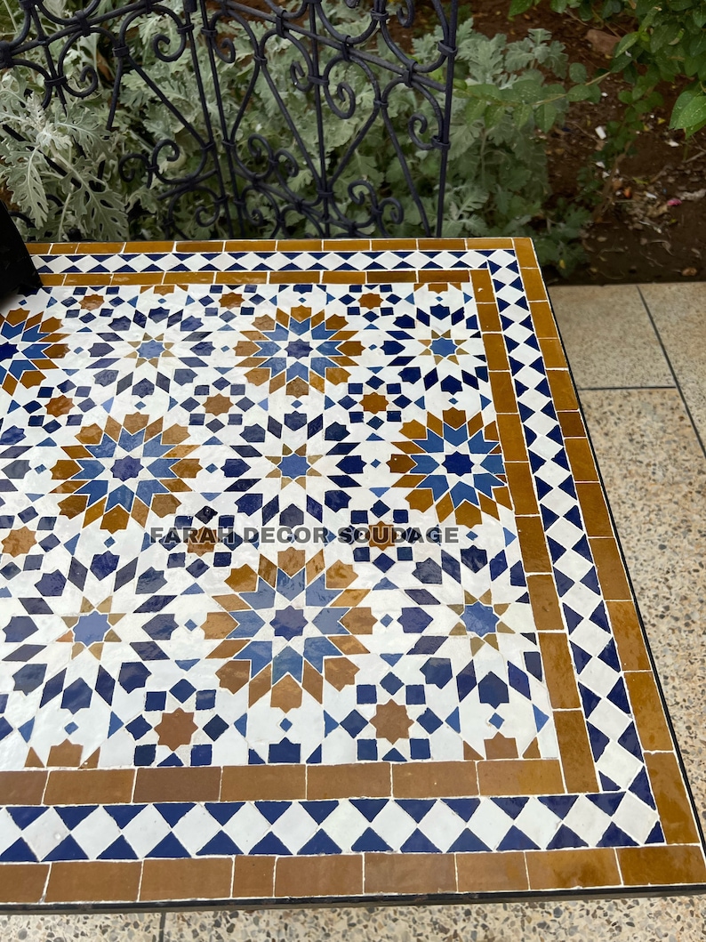 Bistro Table Made of Mosaic for Dining Table Rectangular - Etsy
