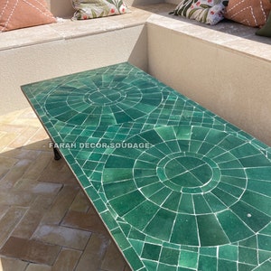 Green Mosaic Table - Outdoor and Indoor Table - Green Table ...