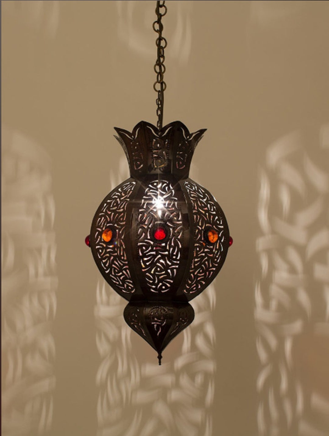 Tin Light Fixture Moroccan Tin Lamp Moroccan Pendant Tin - Etsy