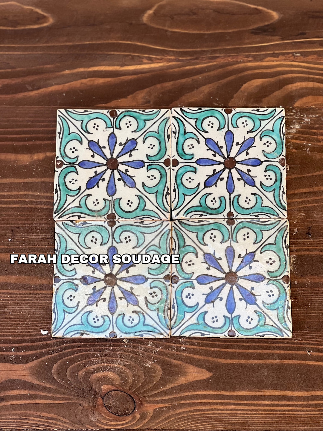 Hand-painted Moroccan Ceramic Tiles: 4x4 Accent Tiles, Set of 10 - Etsy