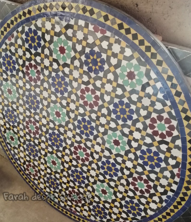 Moroccan Mosaic Table Handmade Handcrafted Round Moroccan - Etsy