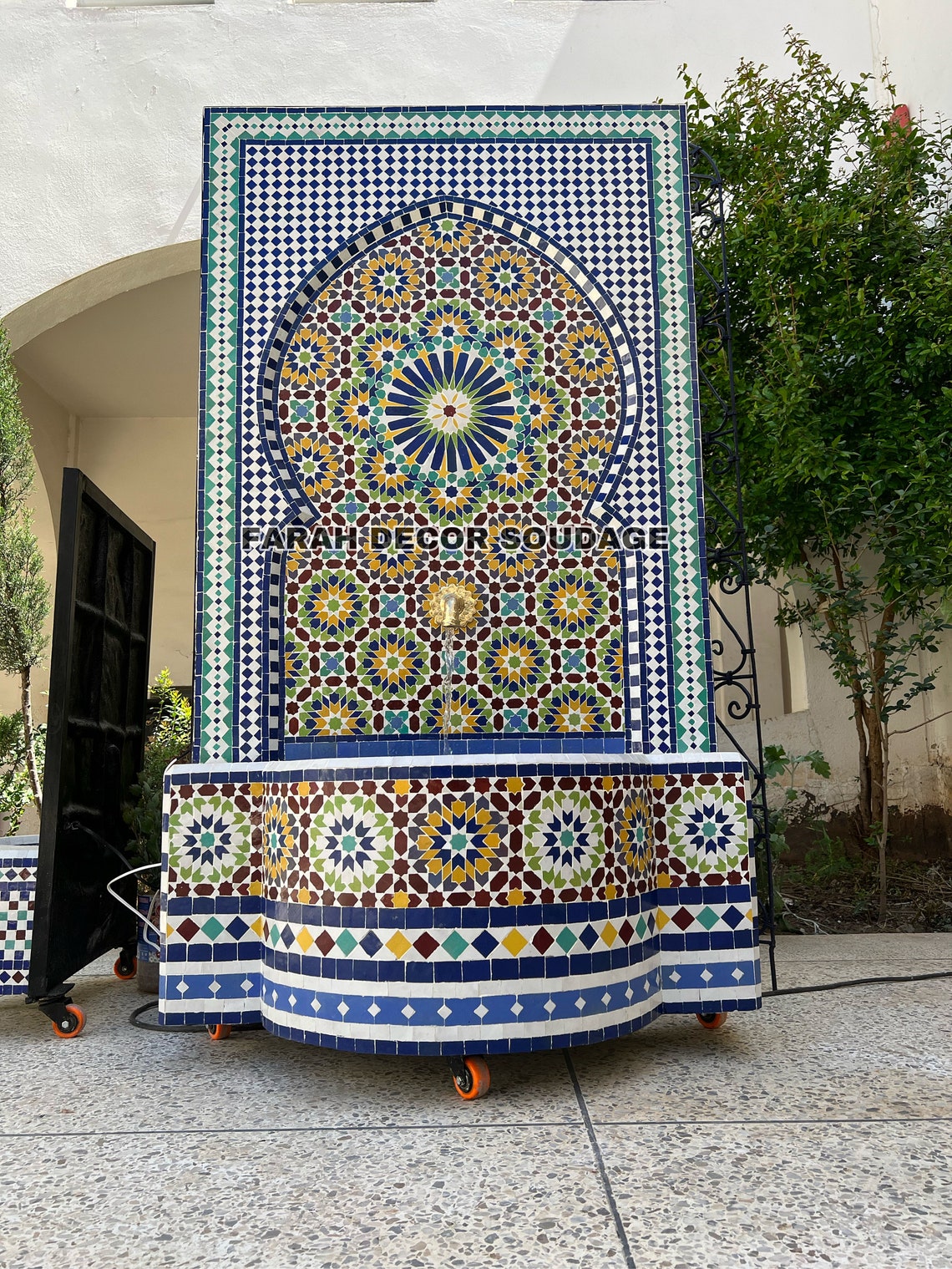 Moroccan Mosaic Fountain Authentic Moorish Water Fountain | Etsy