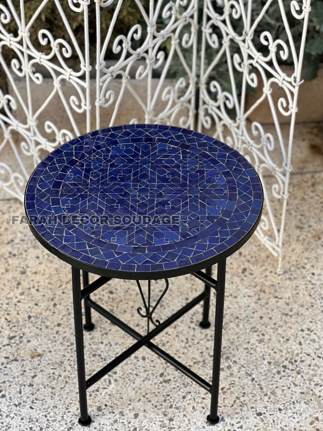 Handmade Blue Mosaic Table: Moroccan Outdoor Dining Table - Etsy