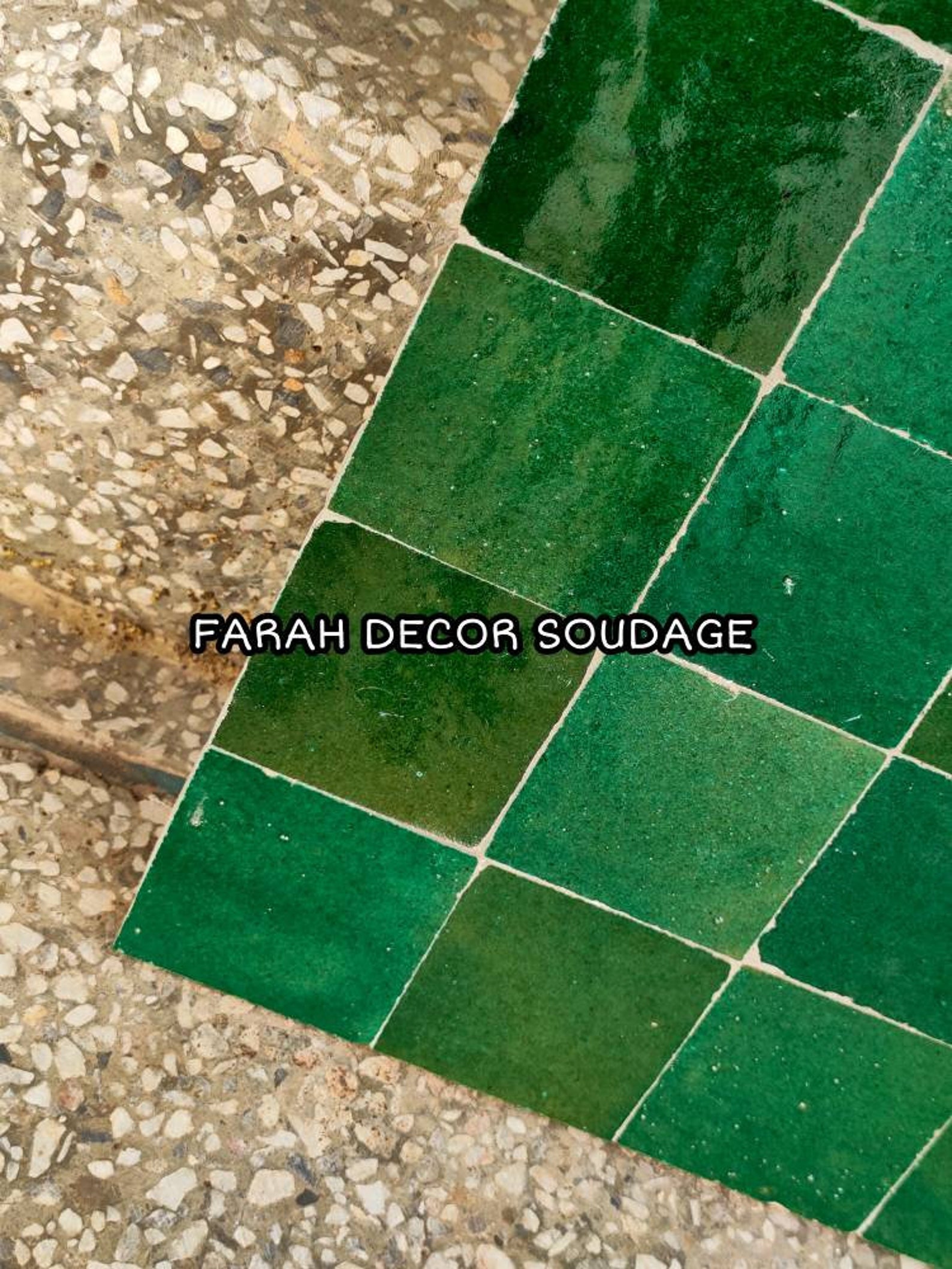 Handmade Moroccan Zellige Tile | Emerald Green | Terracotta Clay Fez ...