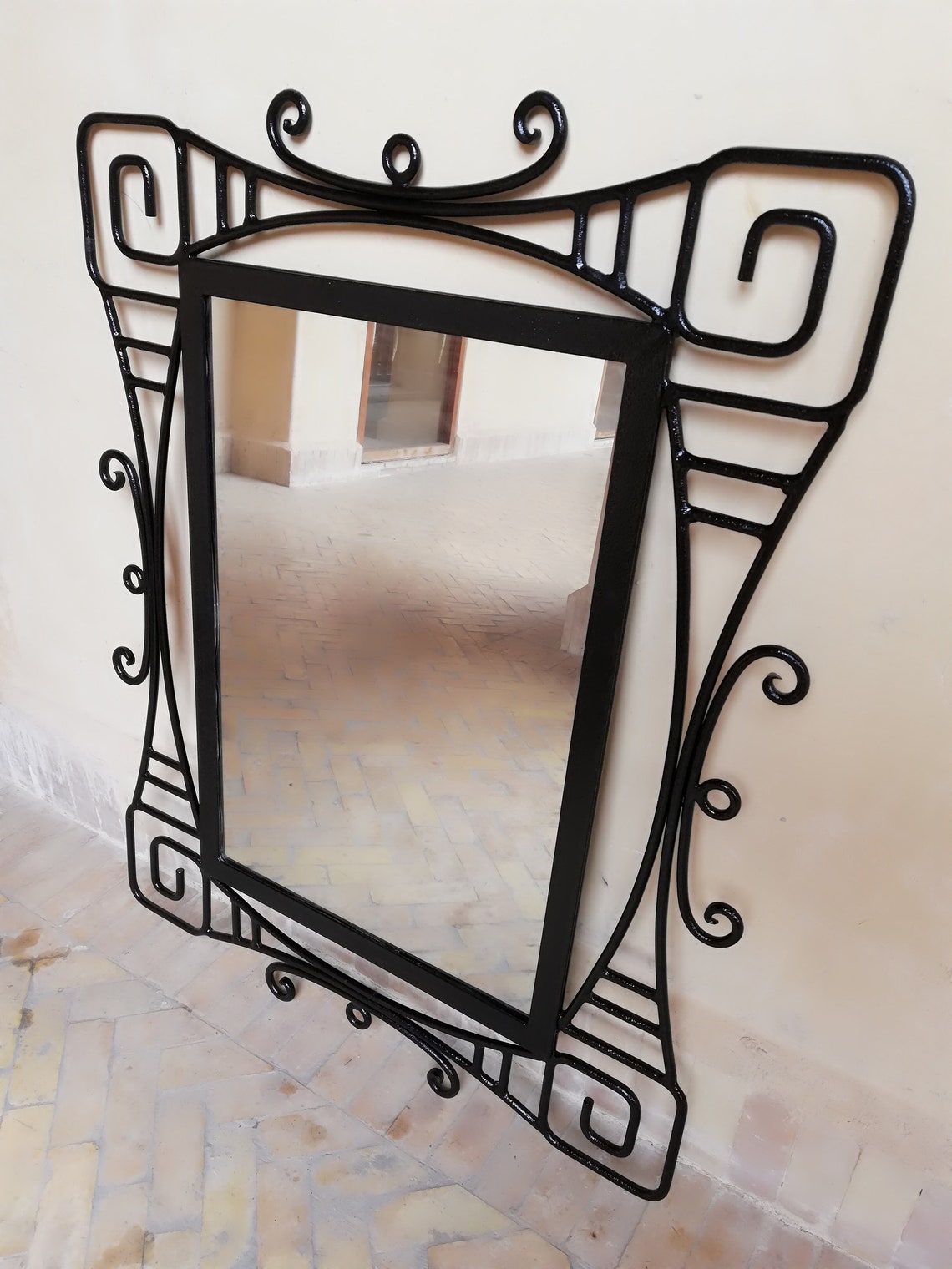 Wrought Iron Mirror Wall Mirror Wrought Iron Large - Etsy