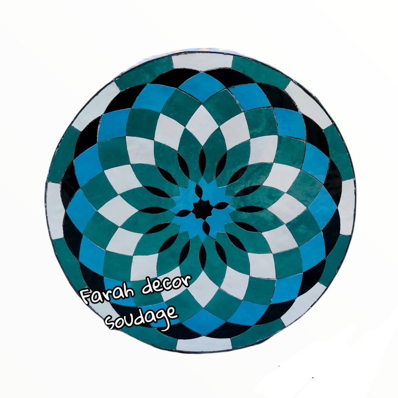 Round Zellige Mosaic Table – Moroccan Tile Garden & Patio - Handmade ...