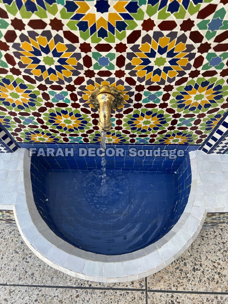 Moroccan Mosaic Fountain Authentic Moorish Water Fountain - Etsy