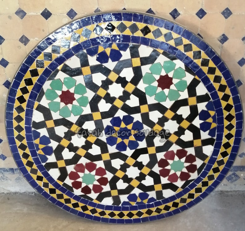 Moroccan Mosaic Table Handmade Handcrafted Round Moroccan - Etsy