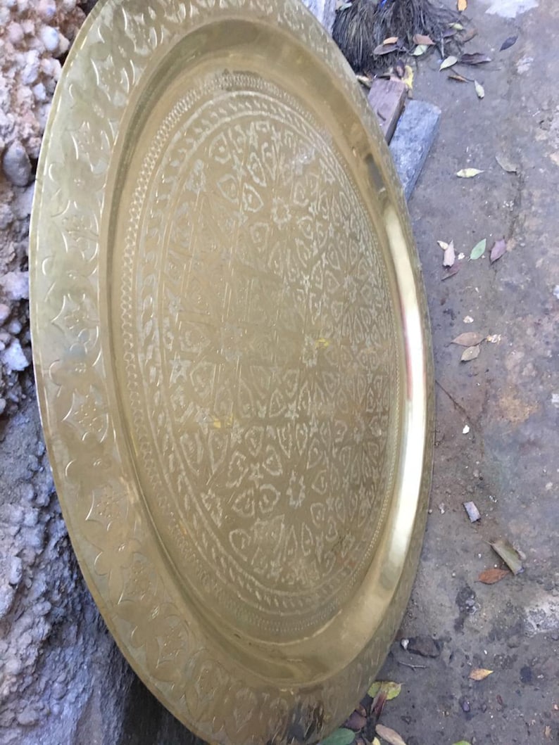 Moroccan Brass Serving Tray Serving Vintage Moroccan Brass | Etsy