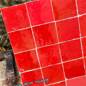 Handmade Moroccan Zellige - Natural Red Zellige - Fez Handmade Clay ...