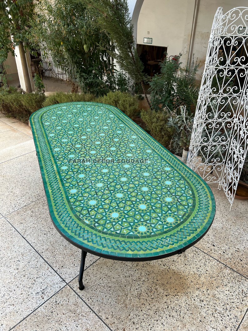 Handmade Moroccan Table Oval Moroccan Mosaic Outdoor/ Indoor - Etsy