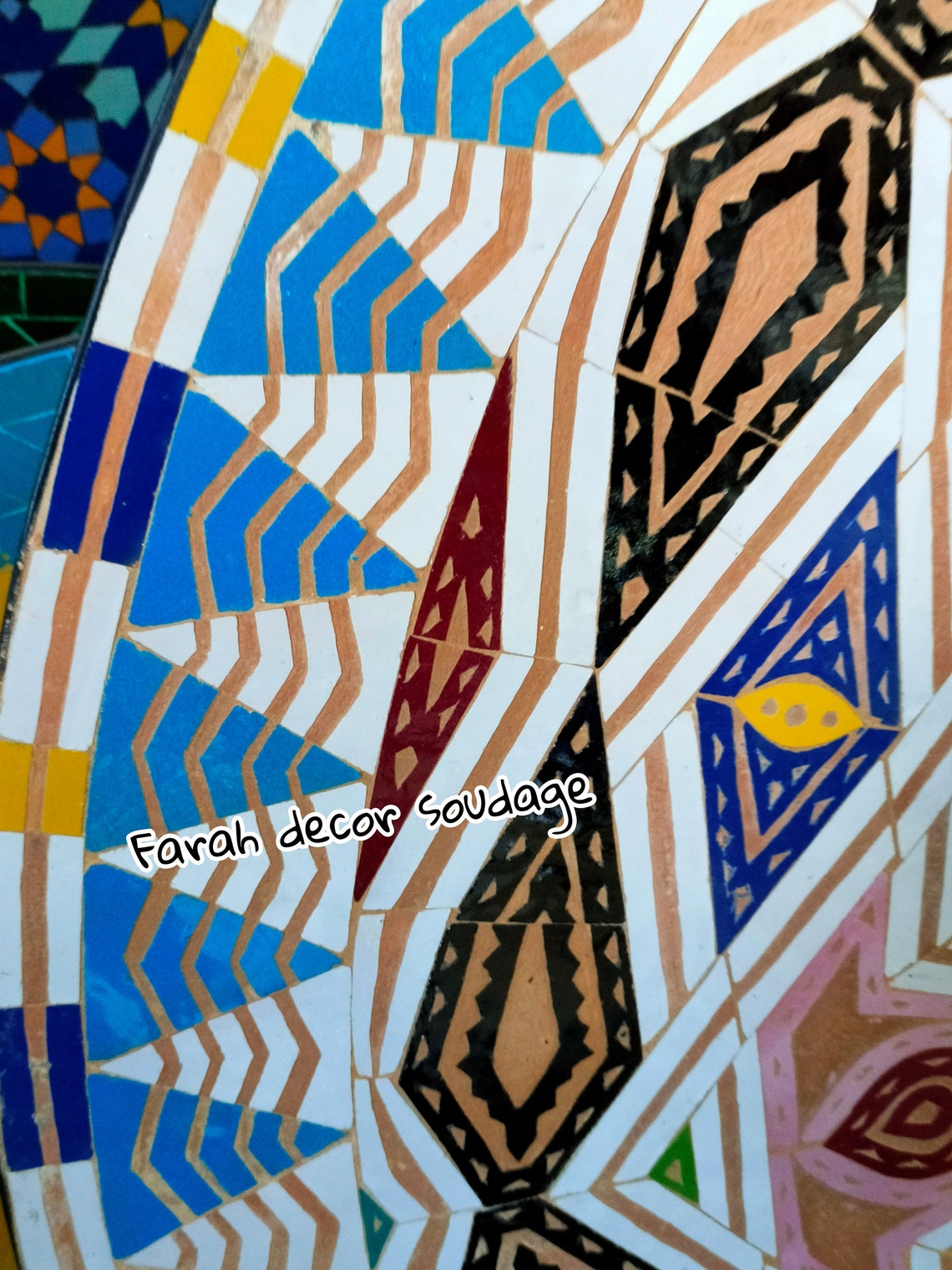 48'' Moroccan Pink Mosaic Table Round Mosaic Table | Etsy