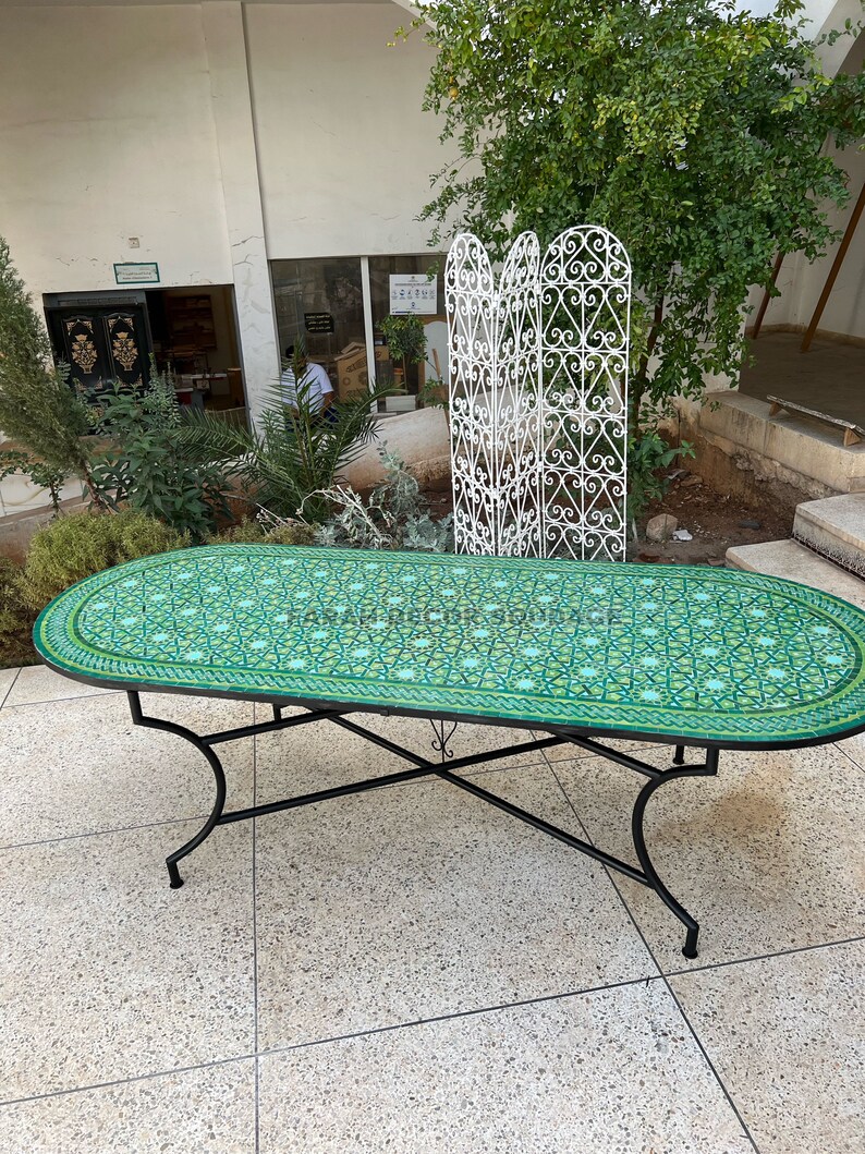 Handmade Moroccan Table Oval Moroccan Mosaic Outdoor/ Indoor - Etsy