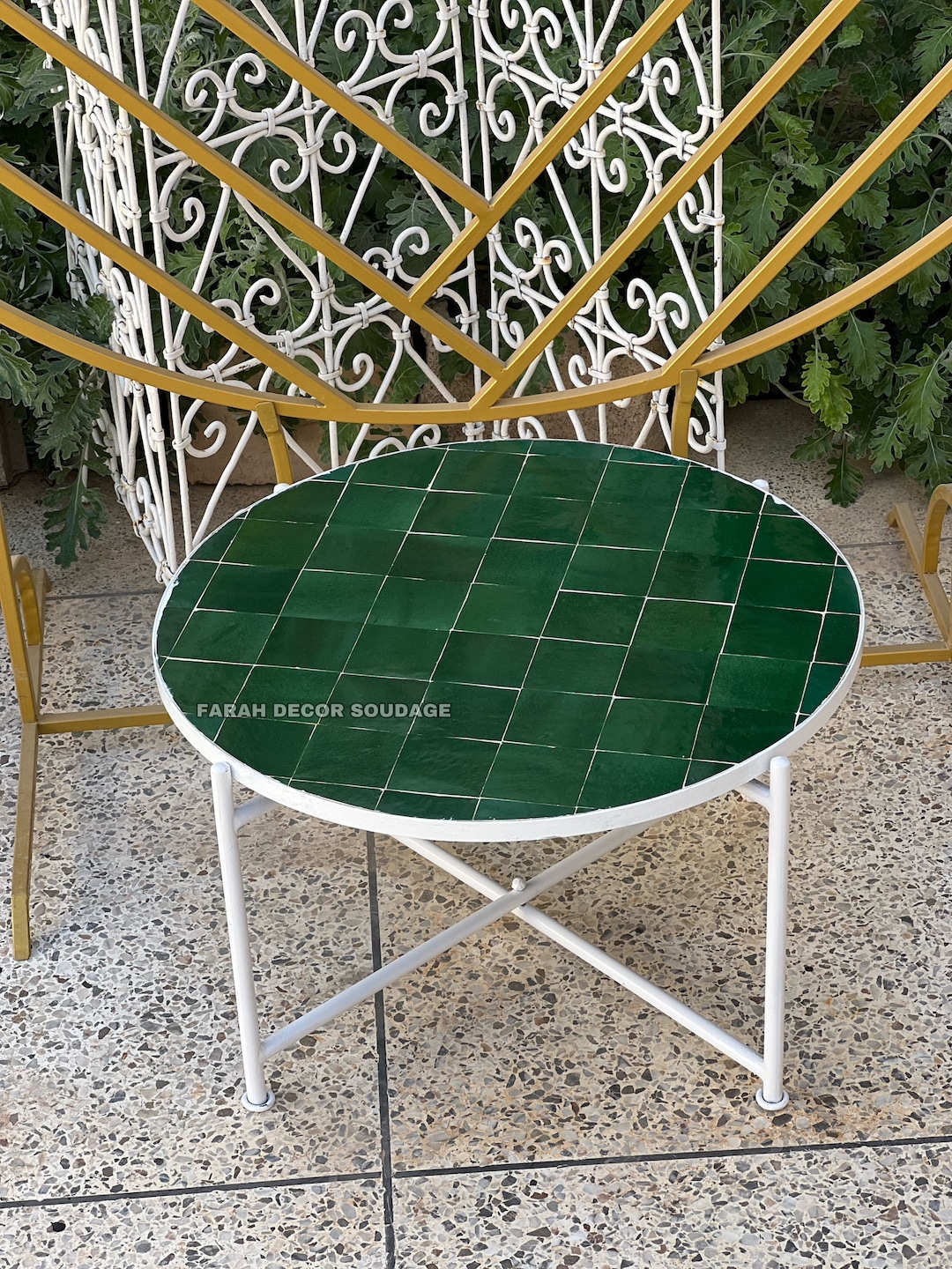 24 Inch CUSTOM Emerald Green Mosaic Table - Natural Shades Green ...