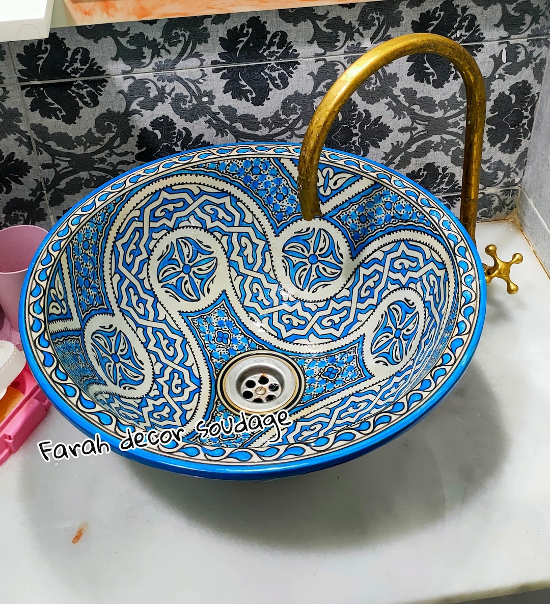 Moroccan Sink Washbasin Wash Basin Ceramic Handmade Hand Painted ...