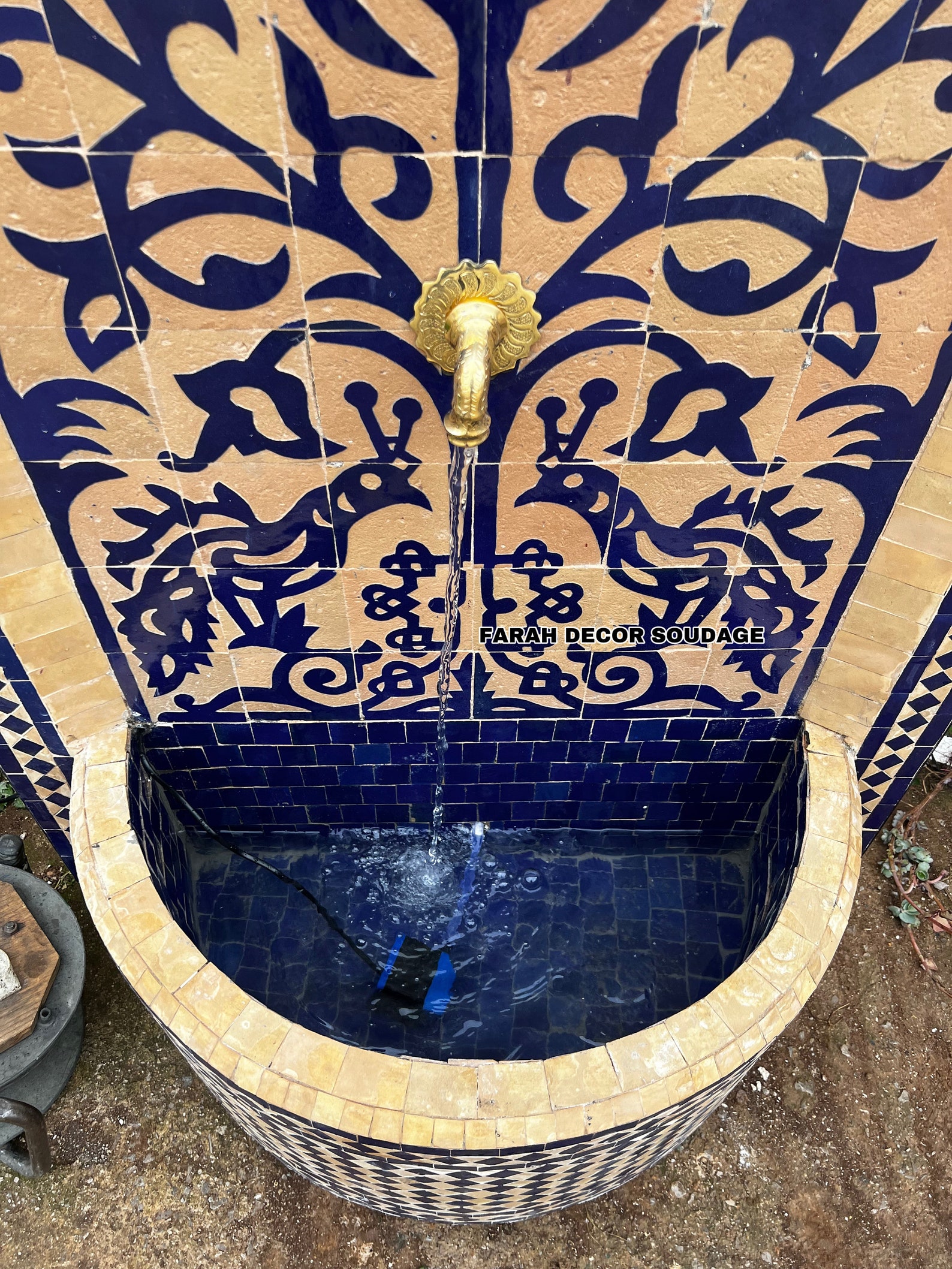 Handmade Moroccan Mosaic Fountain - Mosaic Garden Water Feature ...