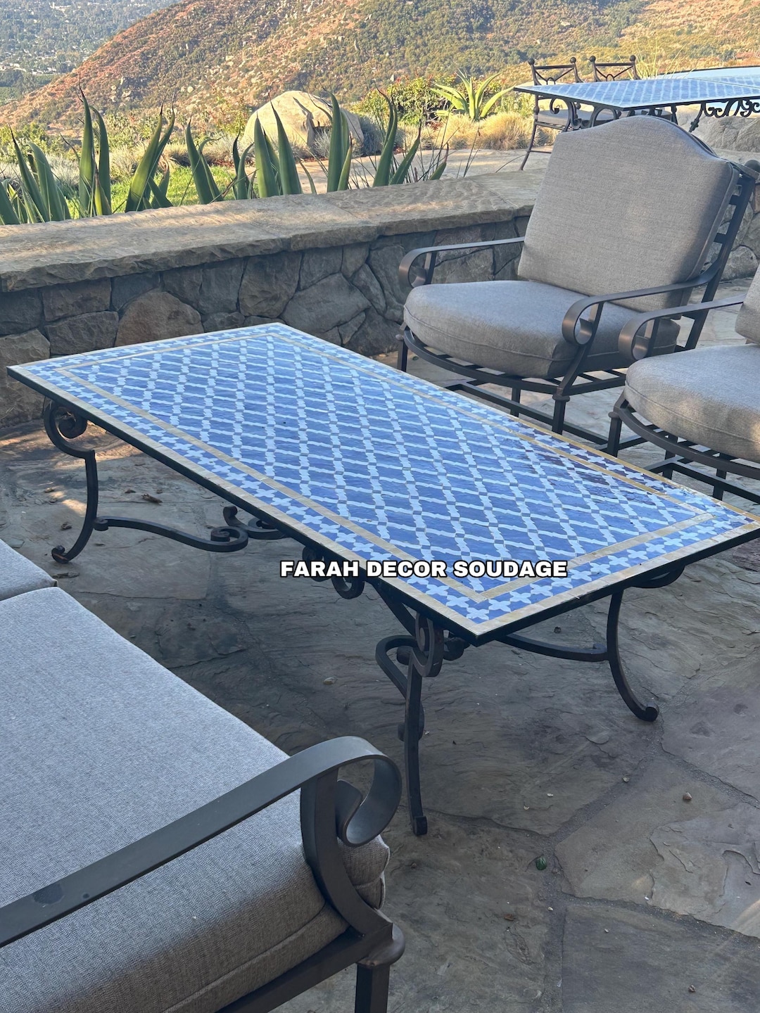 Rectangular Dining Table - Moroccan Mosaic Table - Unique Rectangular ...