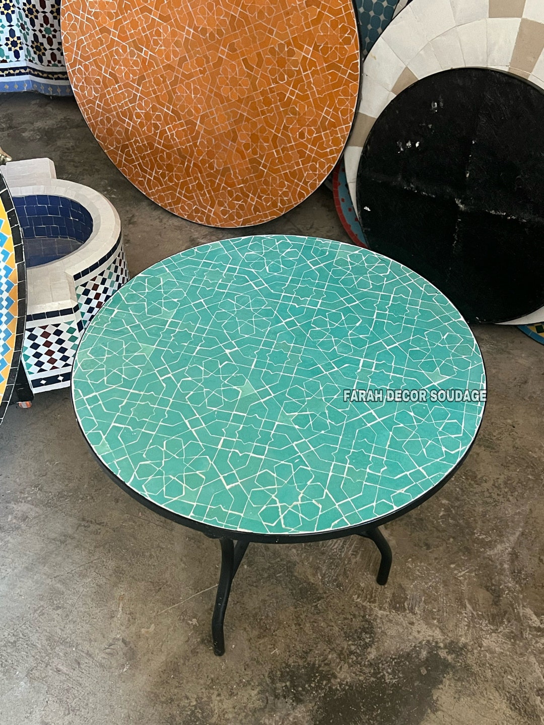 Unique Mosaic Table, Moroccan Round Mosaic Table for Outdoor Indoor ...