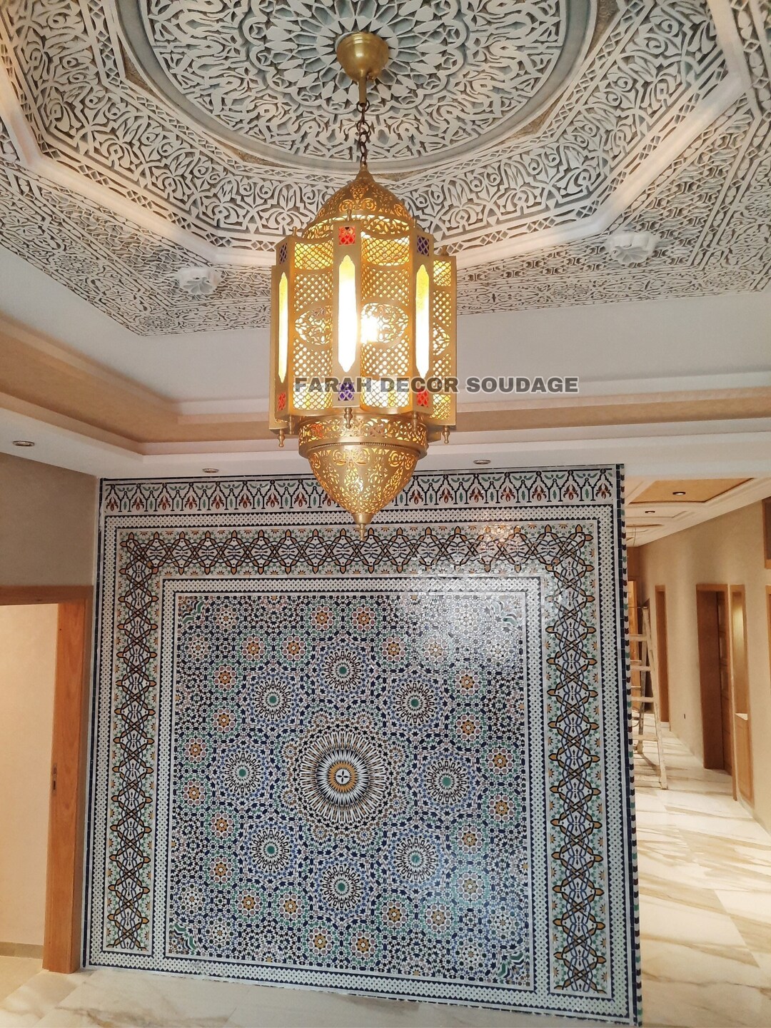 Moroccan Pendant Light Brass , Ceiling Pendant Antique Brass , Moroccan ...
