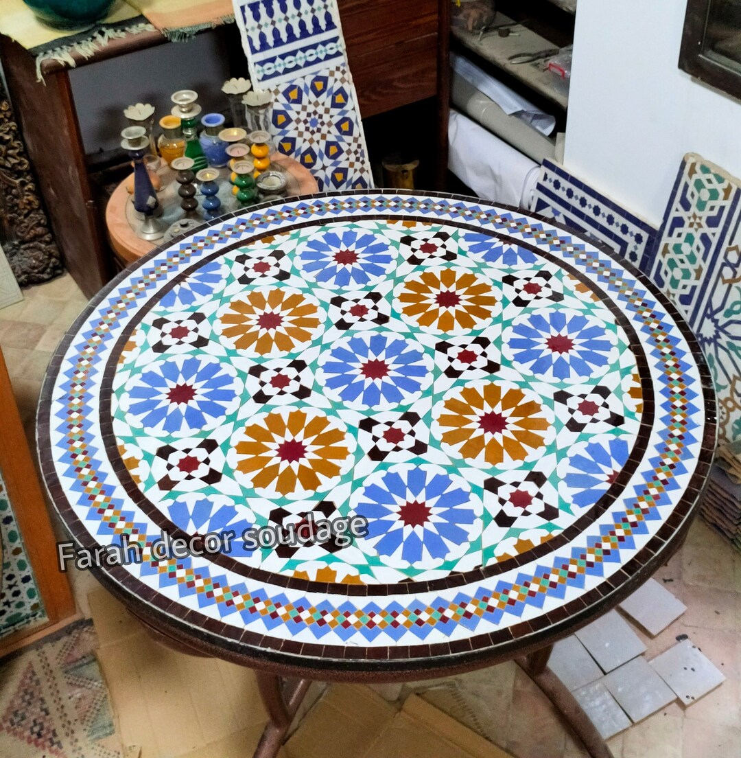CUSTOMIZABLE Mosaic Table - Mosaic Table Art - Mid Century Mosaic Table ...