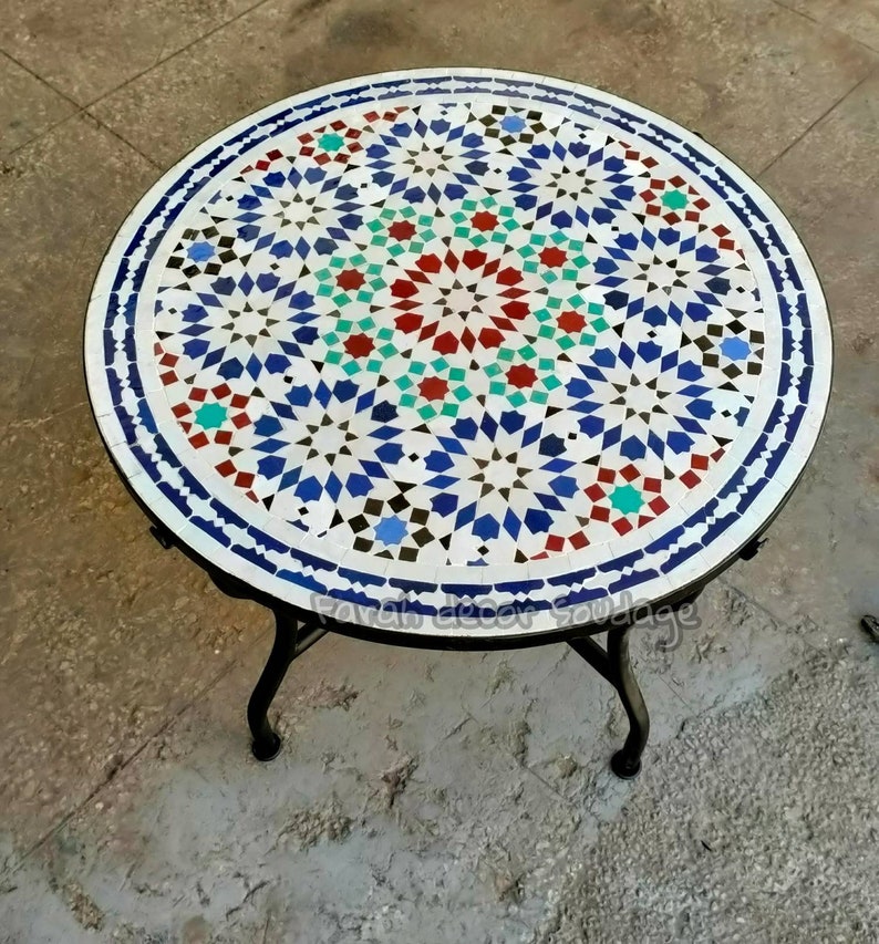 Moroccan Mosaic Table Handmade Handcrafted Round Moroccan - Etsy