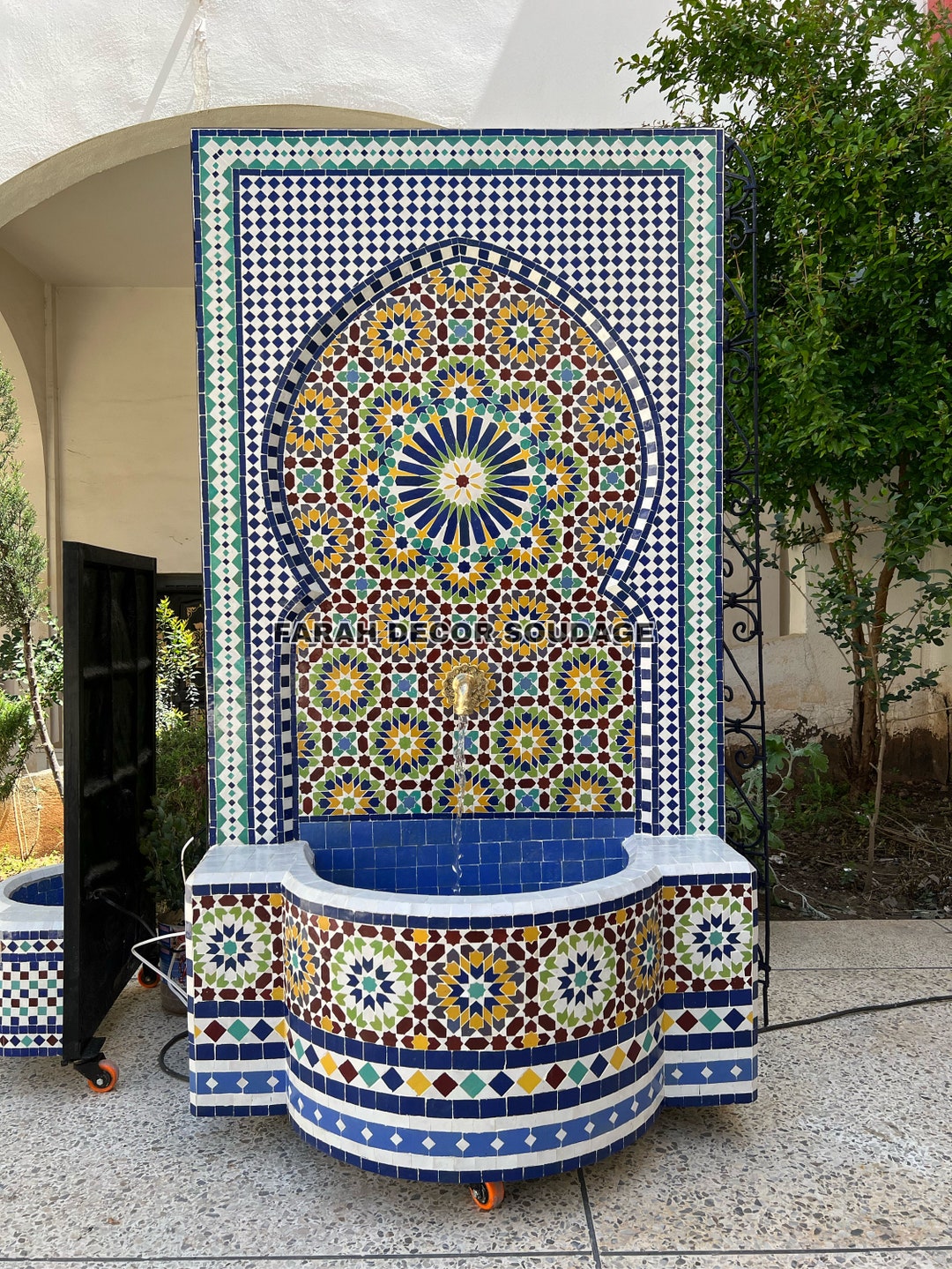 Moroccan Mosaic Fountain, Authentic Moorish Water Fountain, Handmade ...